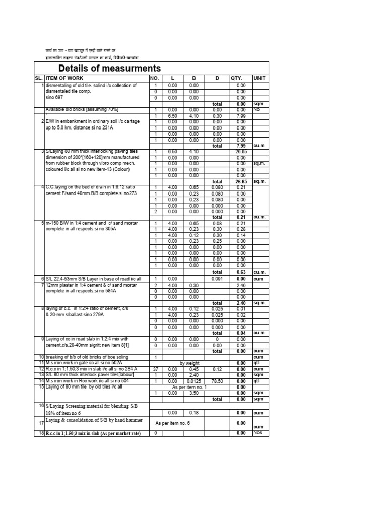 Rajpura Estimate | PDF | Mortar (Masonry) | Brick