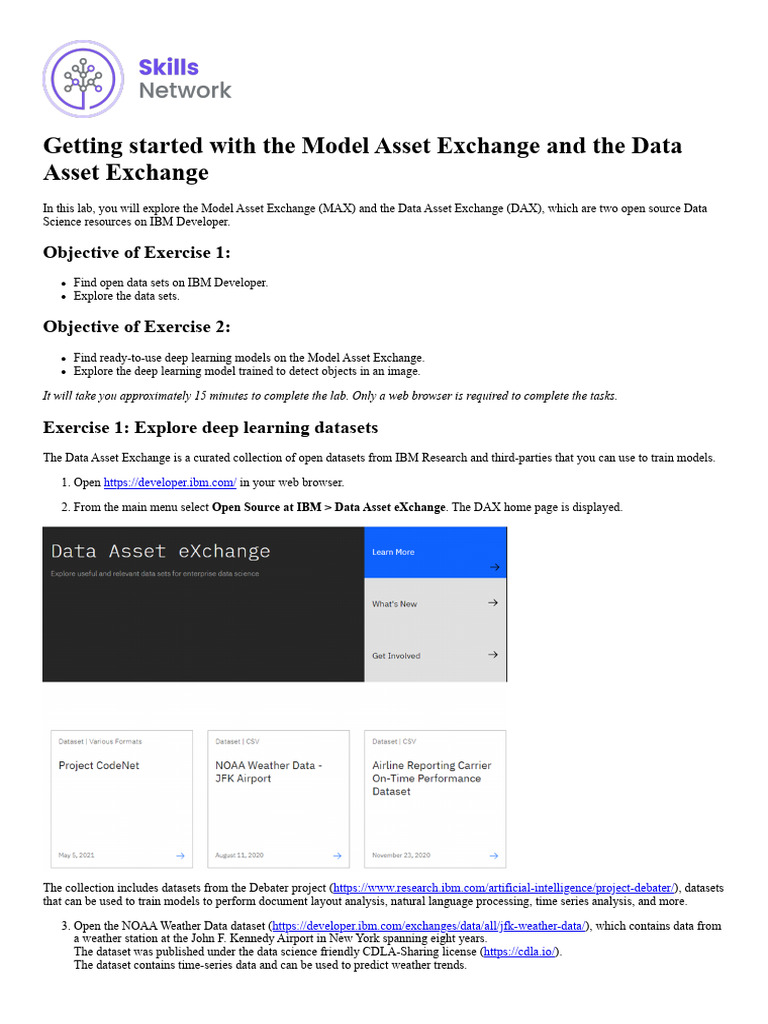 Model Asset Exchange (MAX) and The Data Asset Exchange (DAX) IBM ...