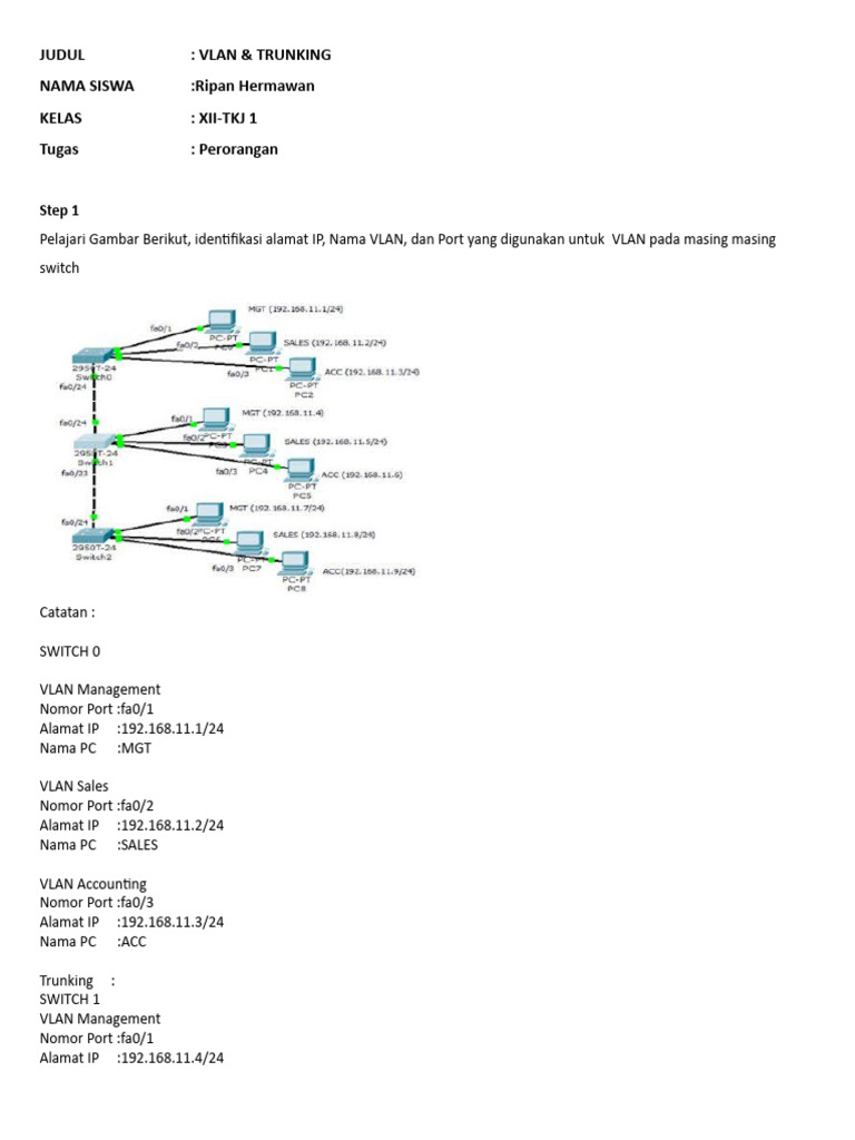Job Sheet Vlan | PDF | Computers