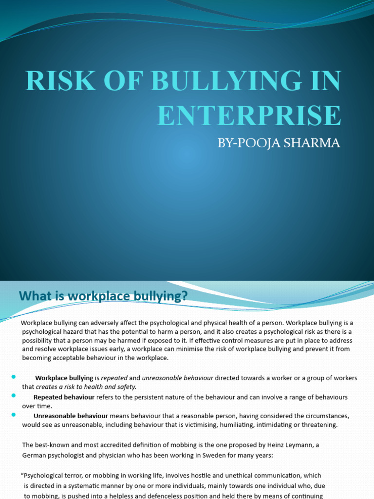 Presentation1 - Mobbing | PDF | Workplace Bullying | Bullying