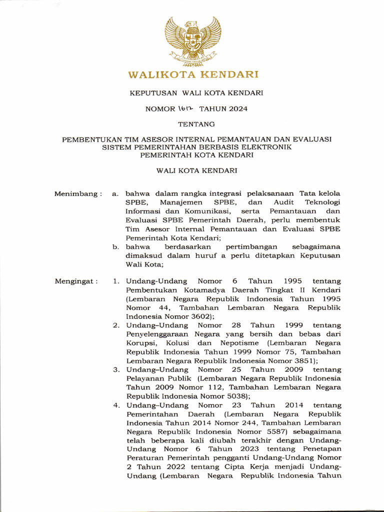 SK Tim Asesor Internal SPBE | PDF