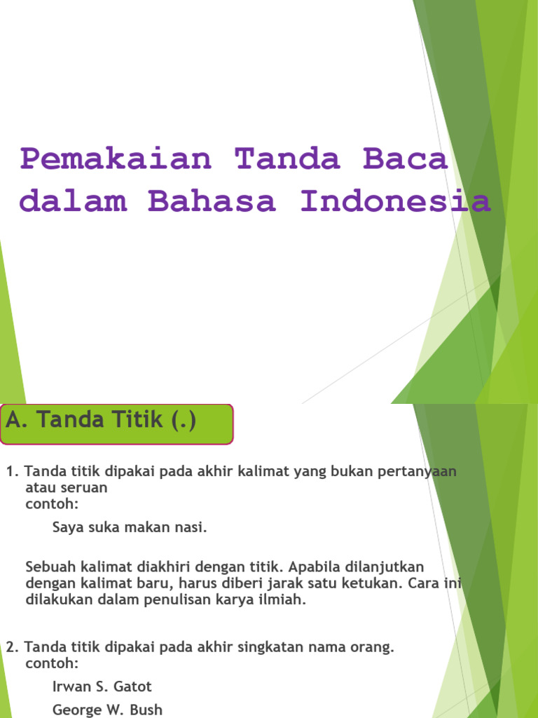 Pemakaian Tanda Baca Dalam Bahasa Indonesia | PDF