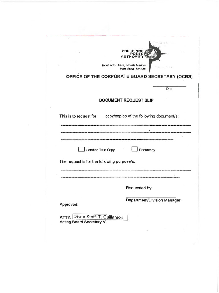 Document Request Slip | PDF