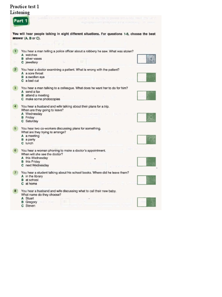 Practice Test 1 | PDF