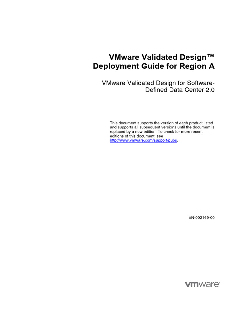 VMware Validated Design For Software-Defined Data Center Installationa ...