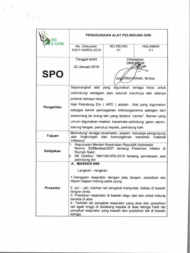 Spo Indikasi Penggunaan Apd | PDF