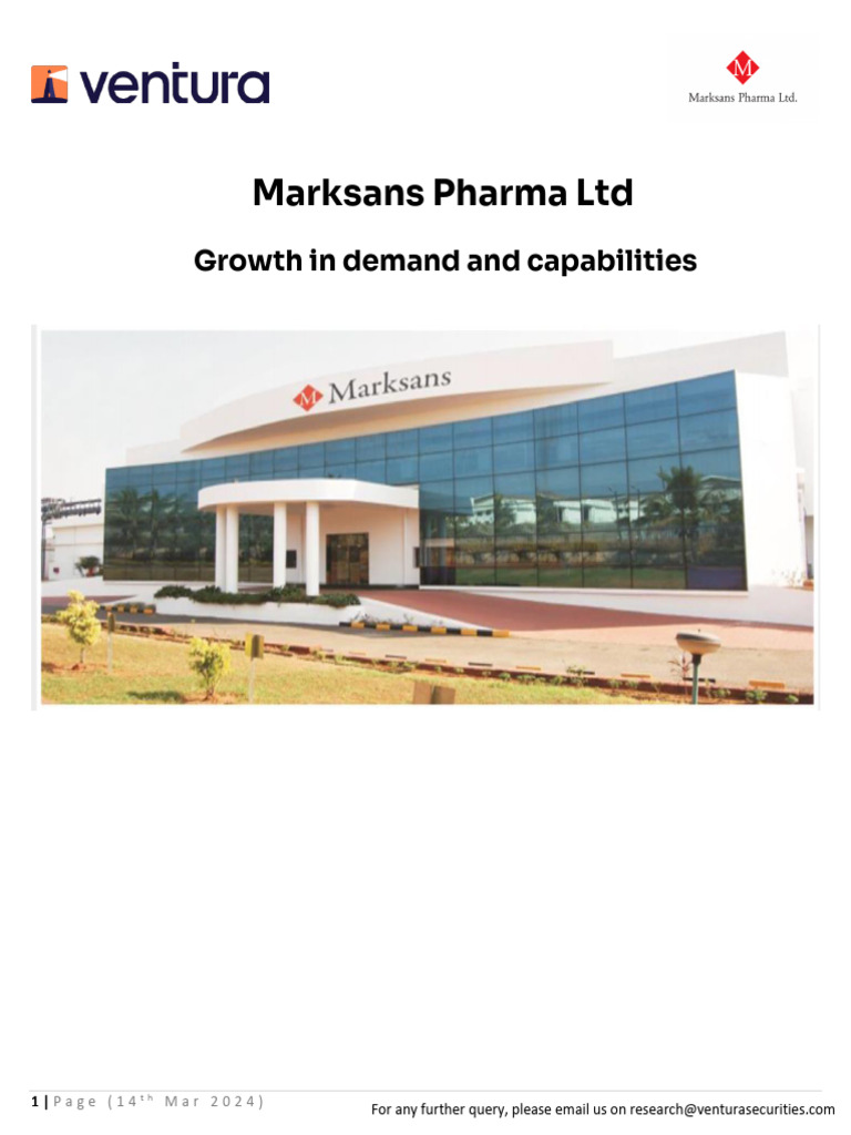 Marksans Pharma LTD Final Report - 638525898532887685 | PDF | Investing | Free Cash Flow