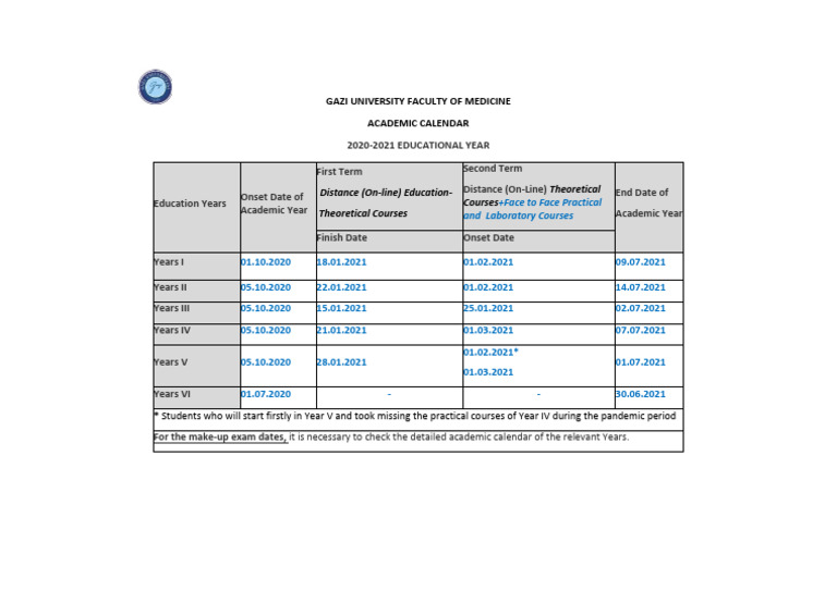 Academic Calendar-Online 2020-2021 | PDF
