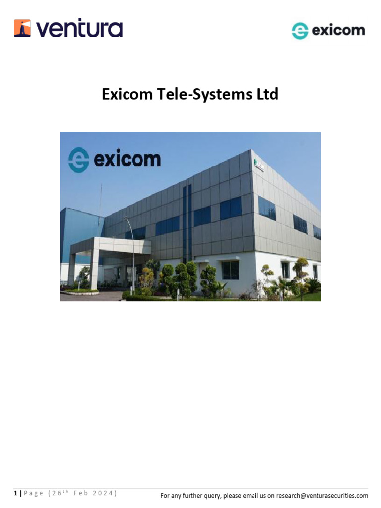 Exicom Final - 638445664411207886 | PDF | Investing | Financial Economics