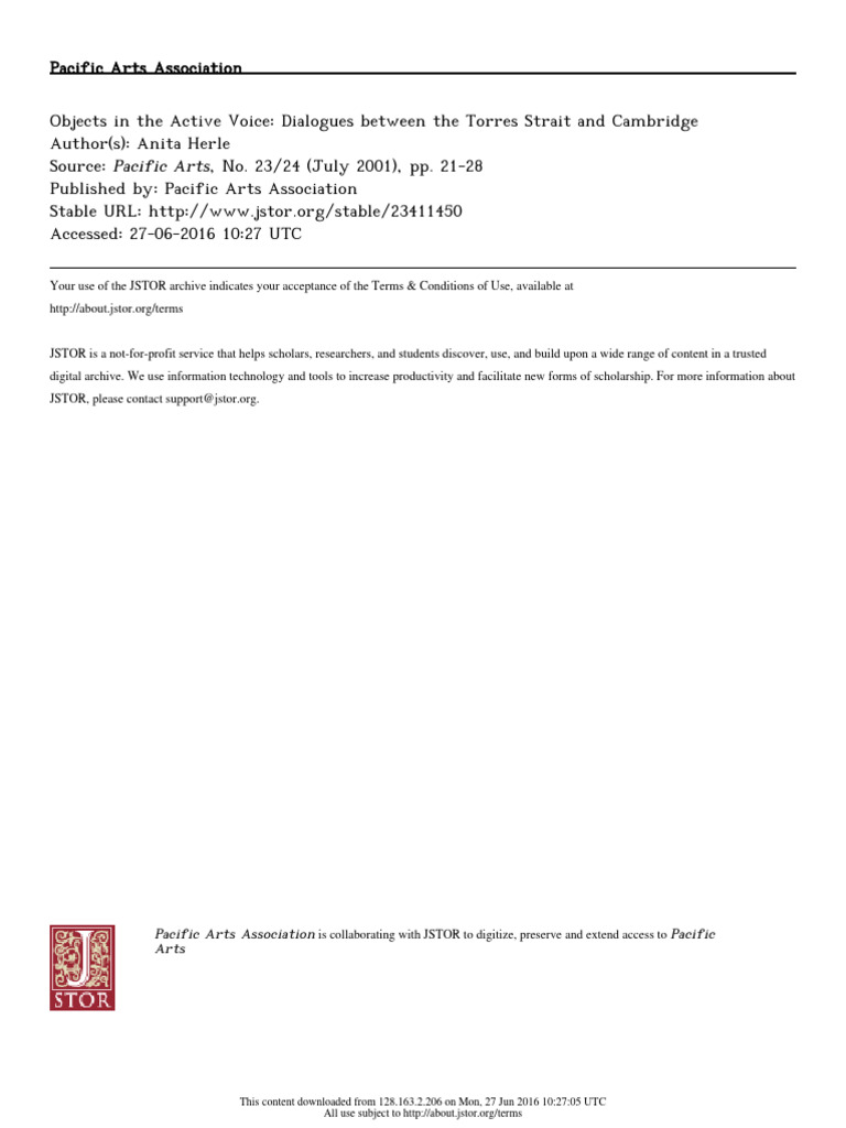 Objects in The Active Voice Dislogues Between The Torres Strait and Cambridge | PDF ...