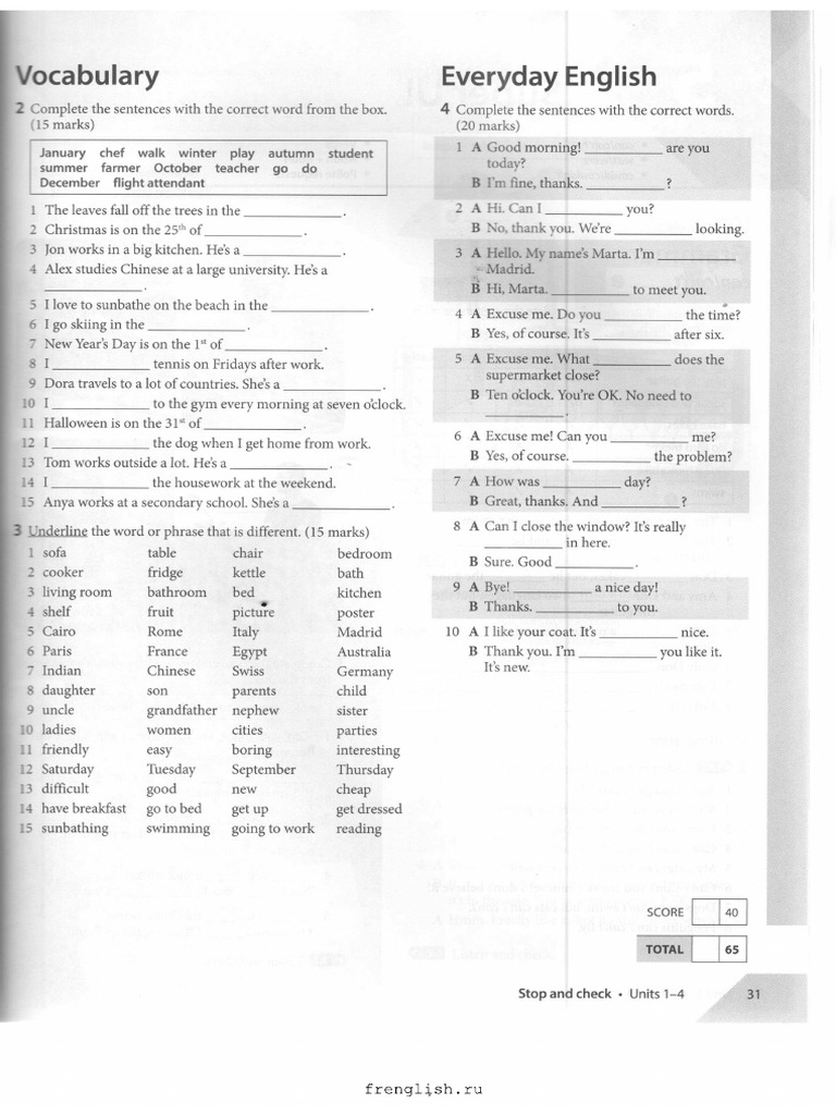 (Elementary L1 To 4) Stop and Check pt2 | PDF