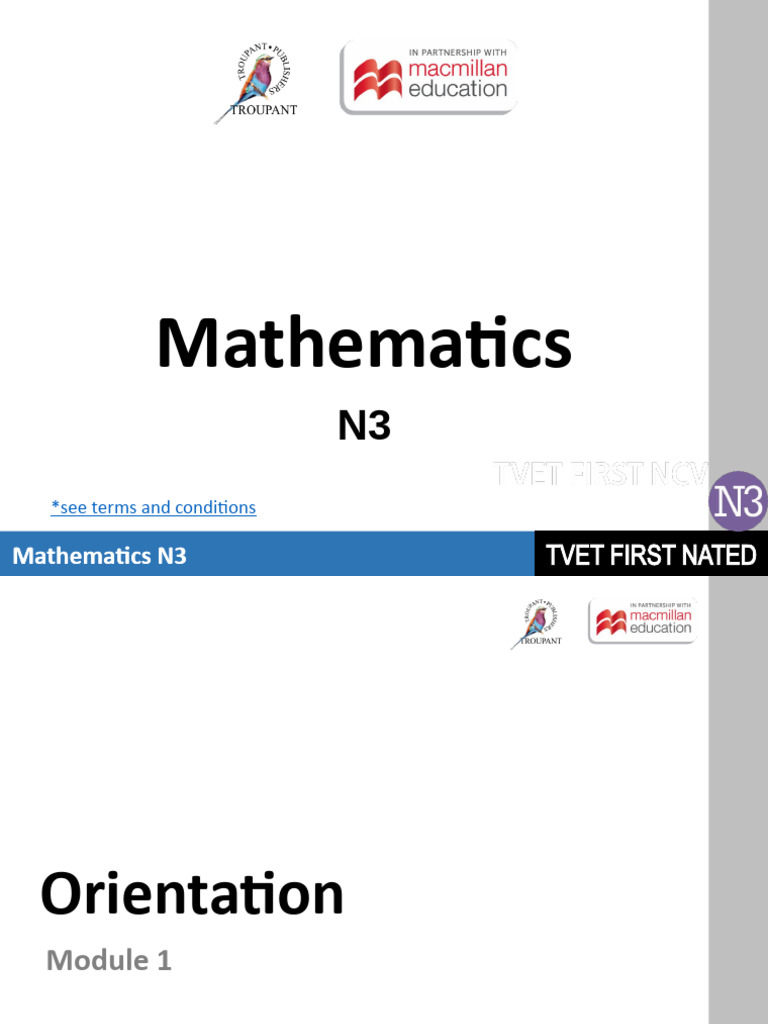 Tvet First Maths n3 Module 1 | PDF | Mathematics | Science
