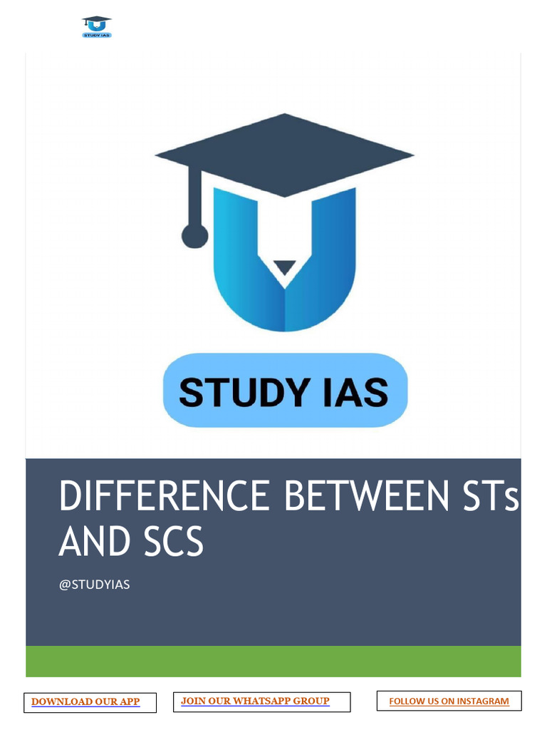 DIFFERENCE BTW STs AND SCs | PDF | Social Groups Of India | Caste