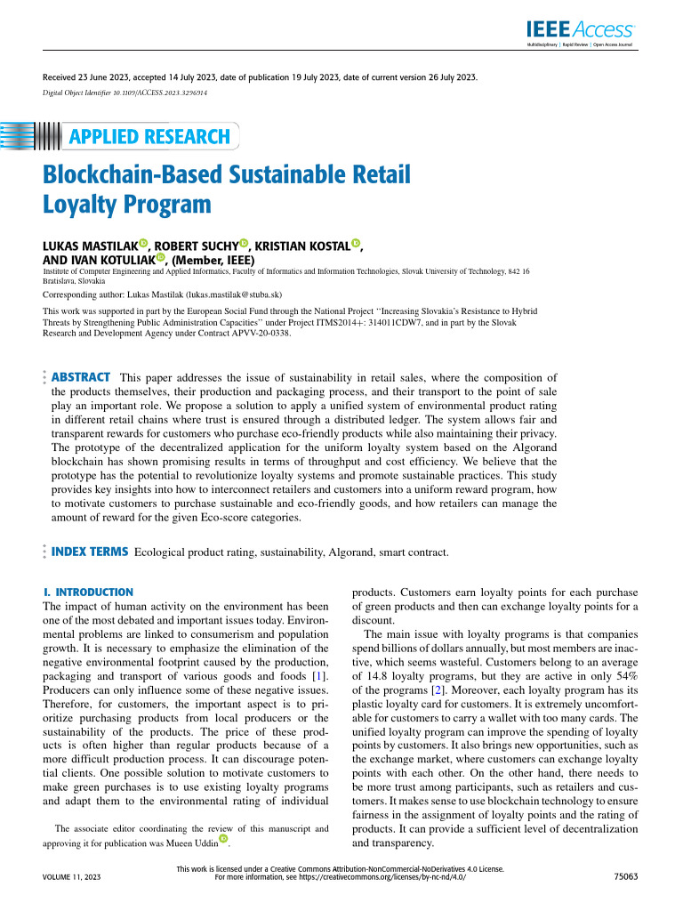 Blockchain-Based Sustainable Retail Loyalty Program | PDF ...