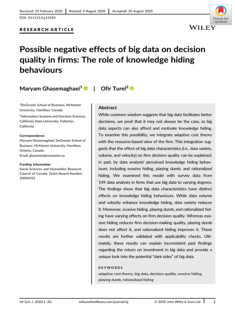Possible Negative Effects | PDF | Survey Methodology | Big Data