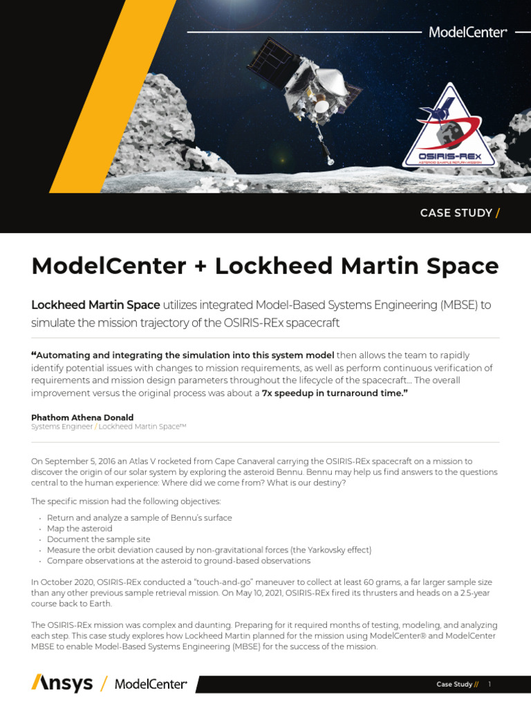 Modelcenter Lockheed Martin Space Case Study | PDF | Asteroid | Nasa