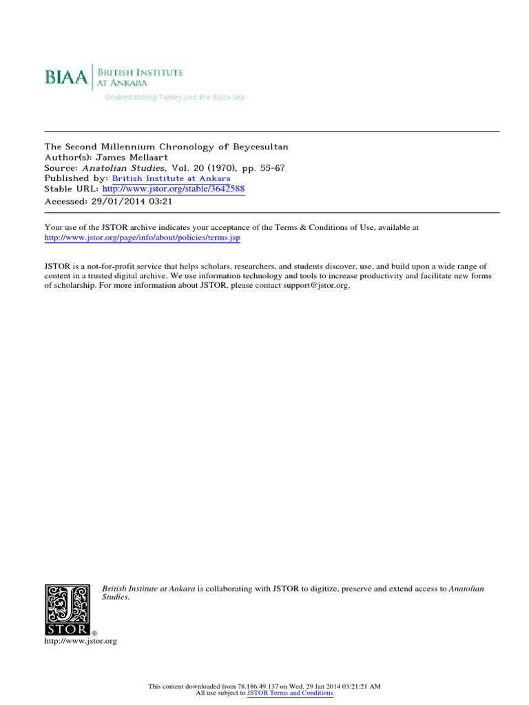 The Second Millennium Chronology of Beycesultan | PDF | Troy | Hittites
