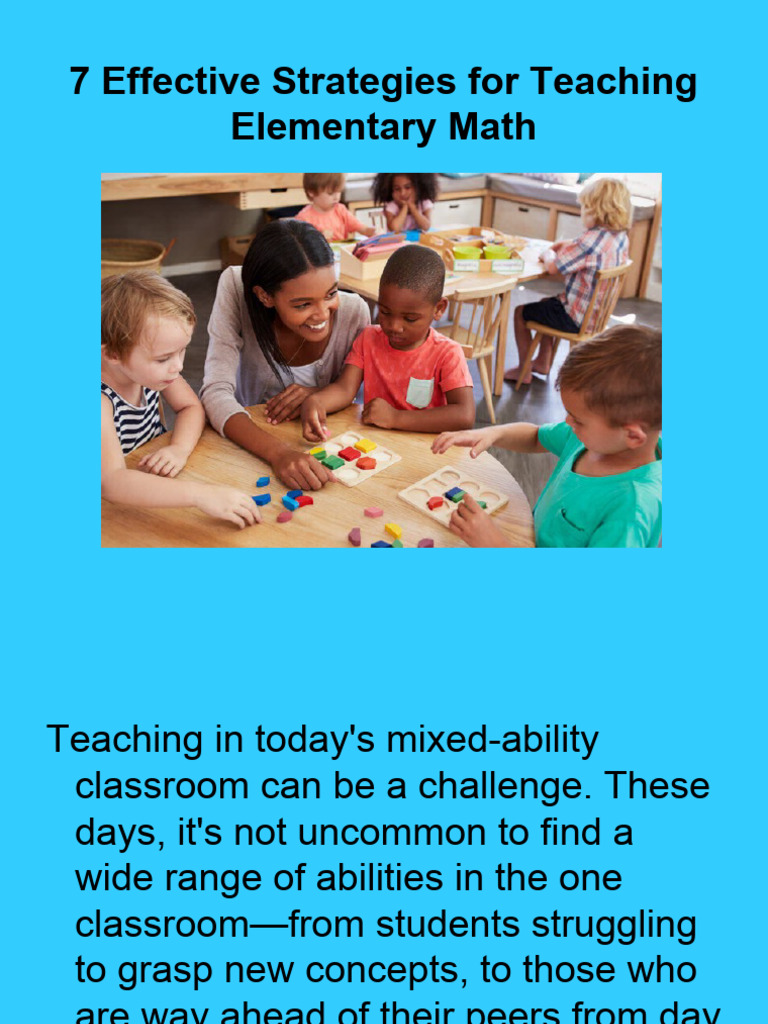 7 Effective Strategies For Teaching Elementary Math | PDF | Mathematics ...