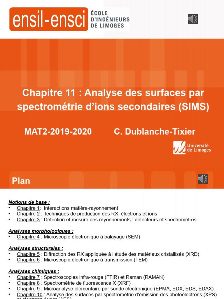Analyse de Surfaces par SIMS | PDF | Sciences physiques | Chimie physique