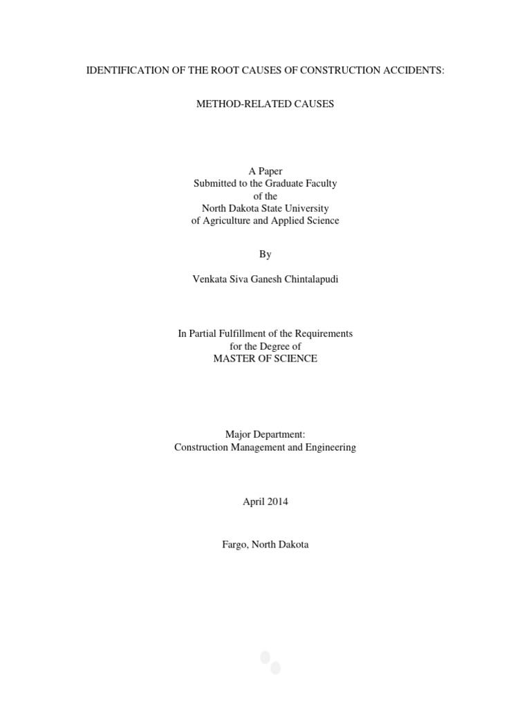Root Causes of Construction Accidents | PDF | Occupational Safety And ...