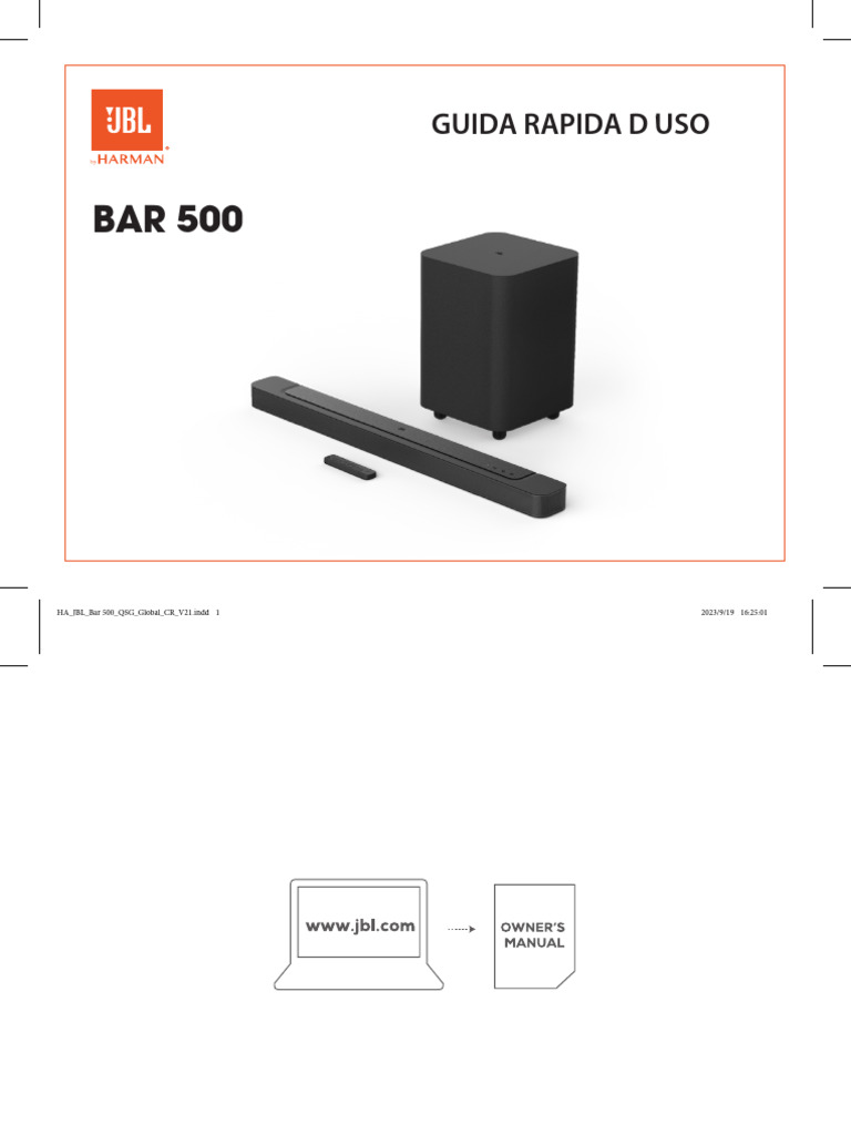 JBL Bar 500 QSG IT | PDF | Tecnología de sonido | Tecnología de producción sonora