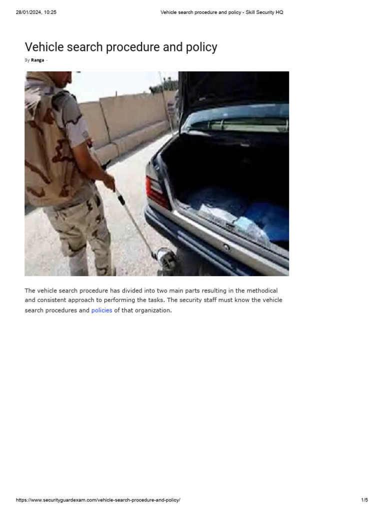 Vehicle Search Procedures and Policies | PDF | Trunk (Car) | Wheel