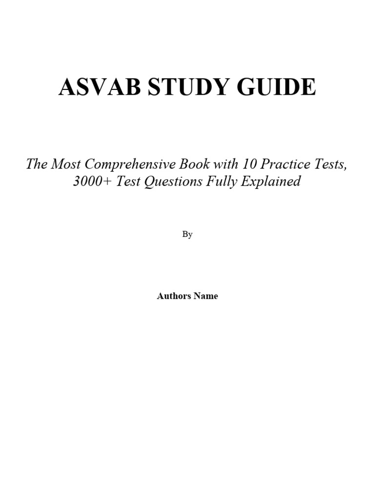 ASVAB STUDY GUIDE Draft | PDF | Reading Comprehension | Chemistry