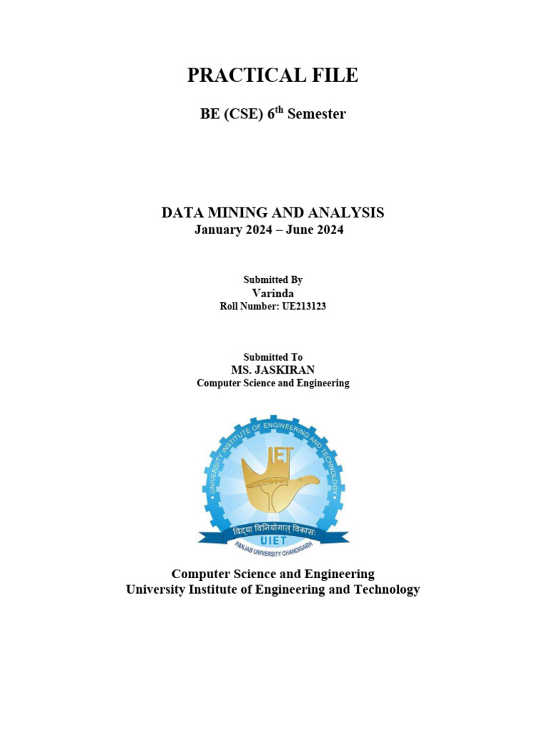 Data Mining Practical 123 | PDF | Databases | Pl/Sql