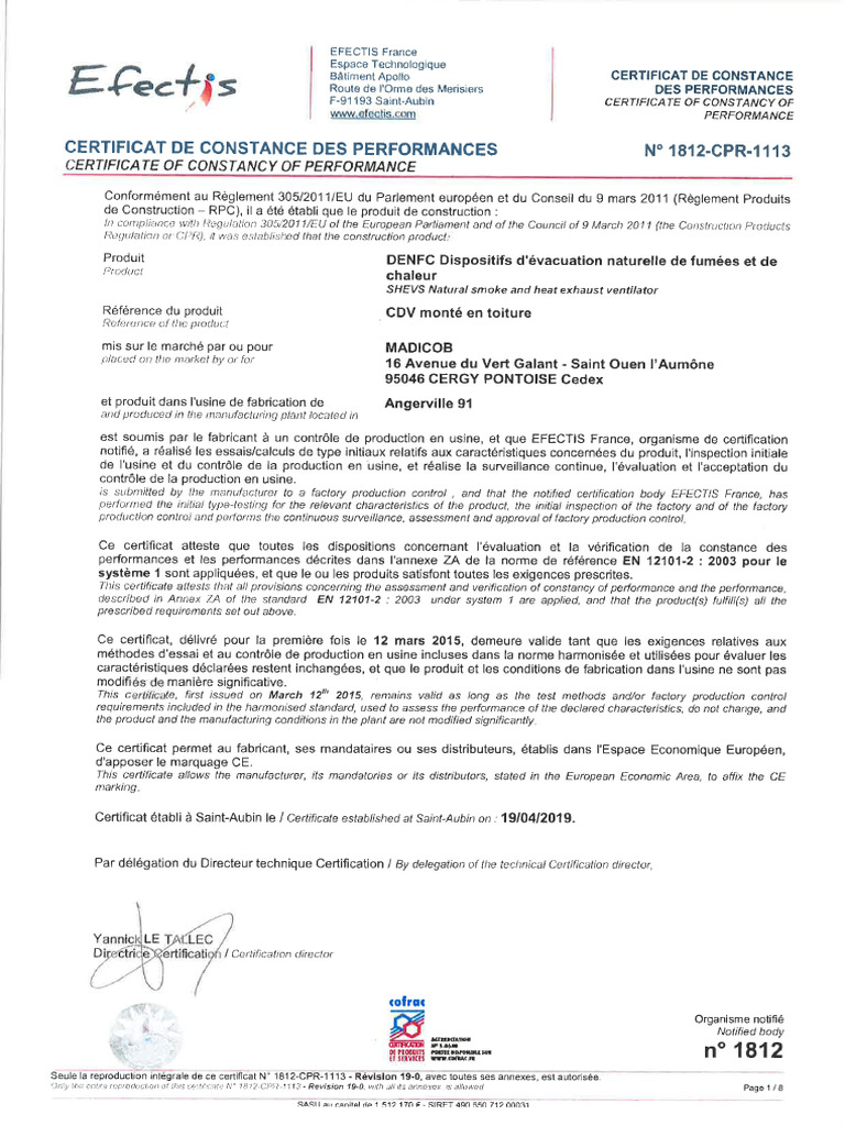 CDV Certificat CE | PDF