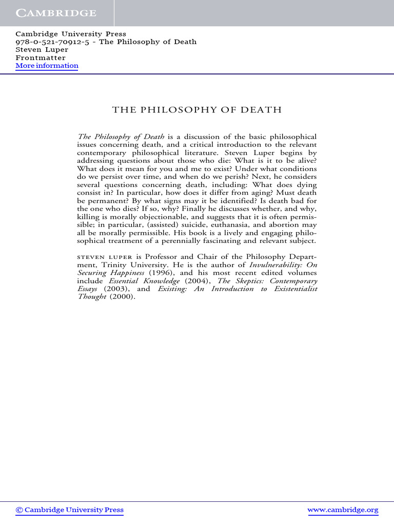 Philosophy of Death | PDF