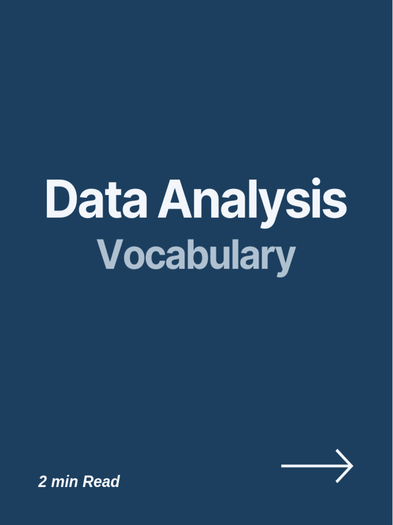 Data Analysis Vocabulary | PDF