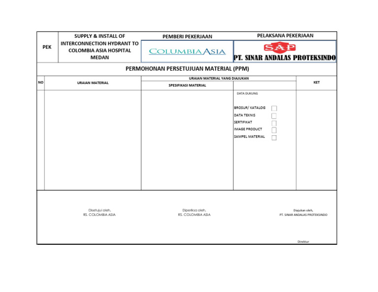 Approval Material Form | PDF
