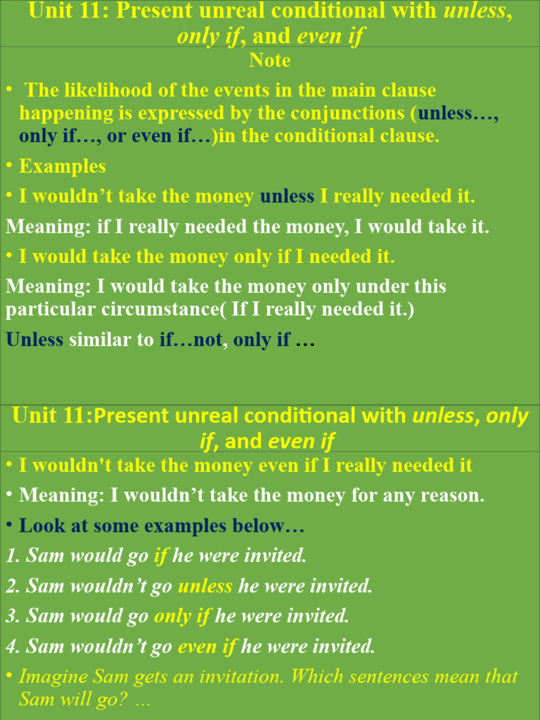 L7 Present Unreal Conditionals | PDF