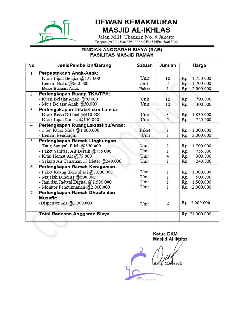 Contoh Rab | PDF | Griya & Taman