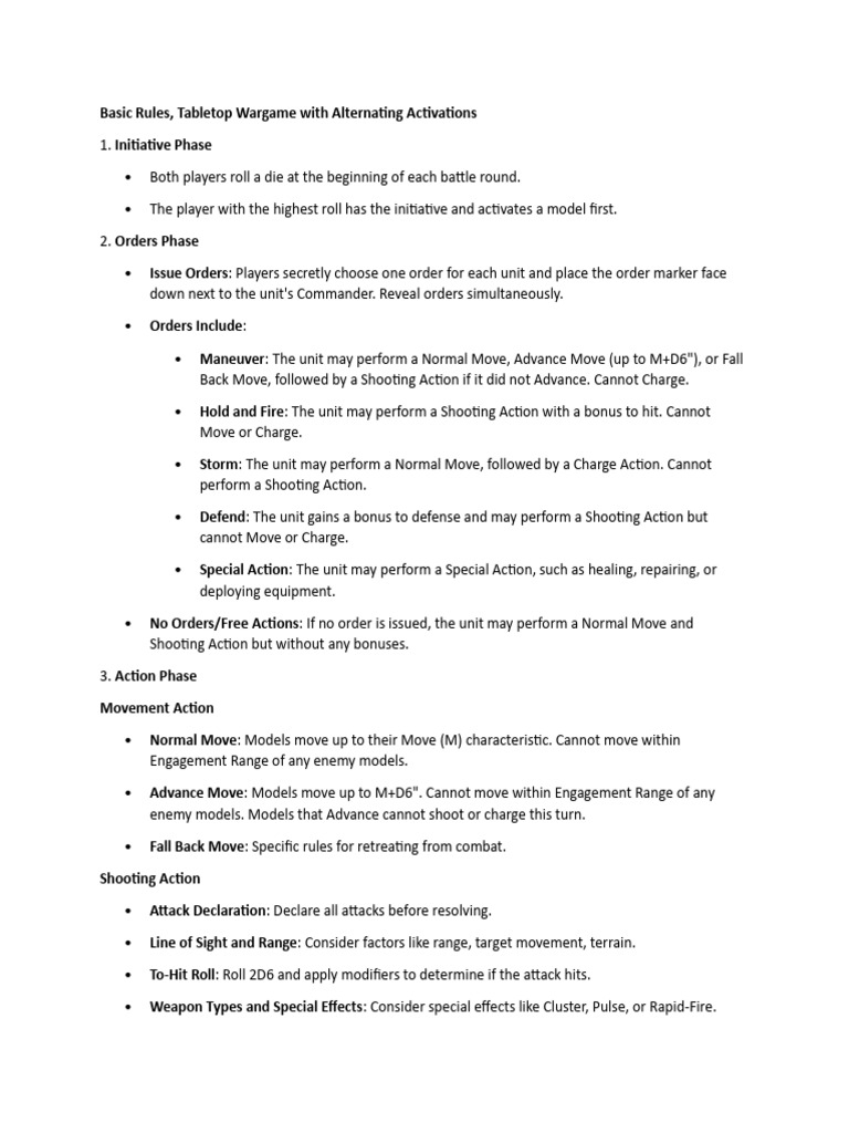 Tabletop Wargame Rules Overview | PDF | Military Science | Warfare