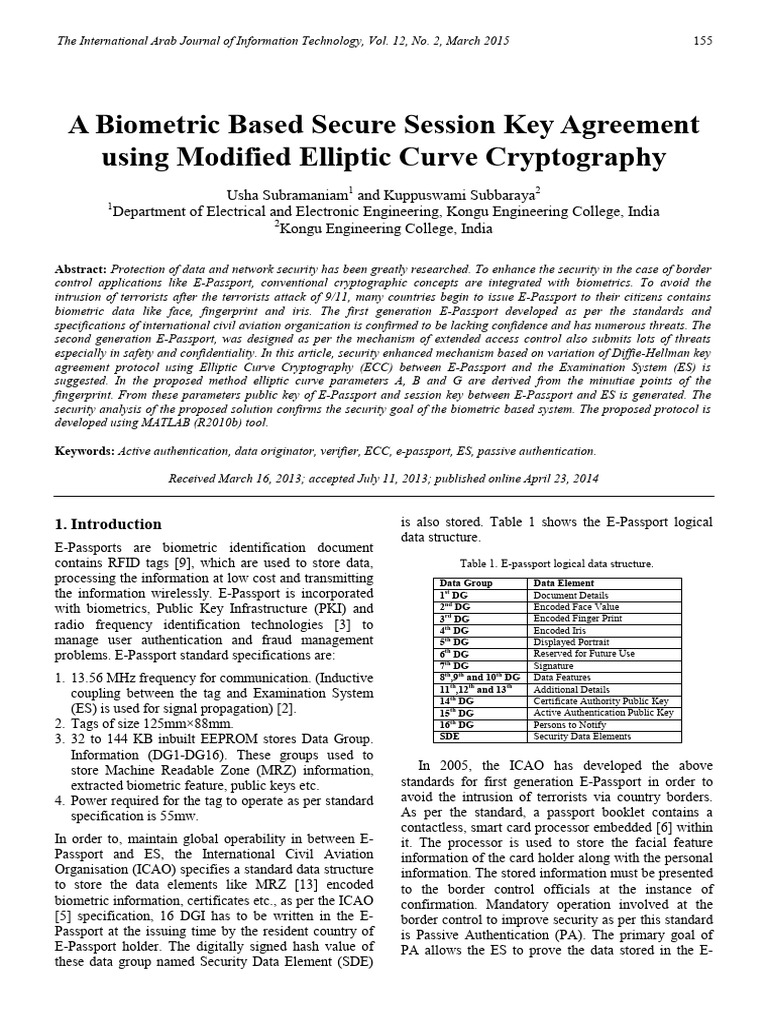 2015 A Biometric Based Secure Session Key Agreement | PDF | Biometrics | Fingerprint