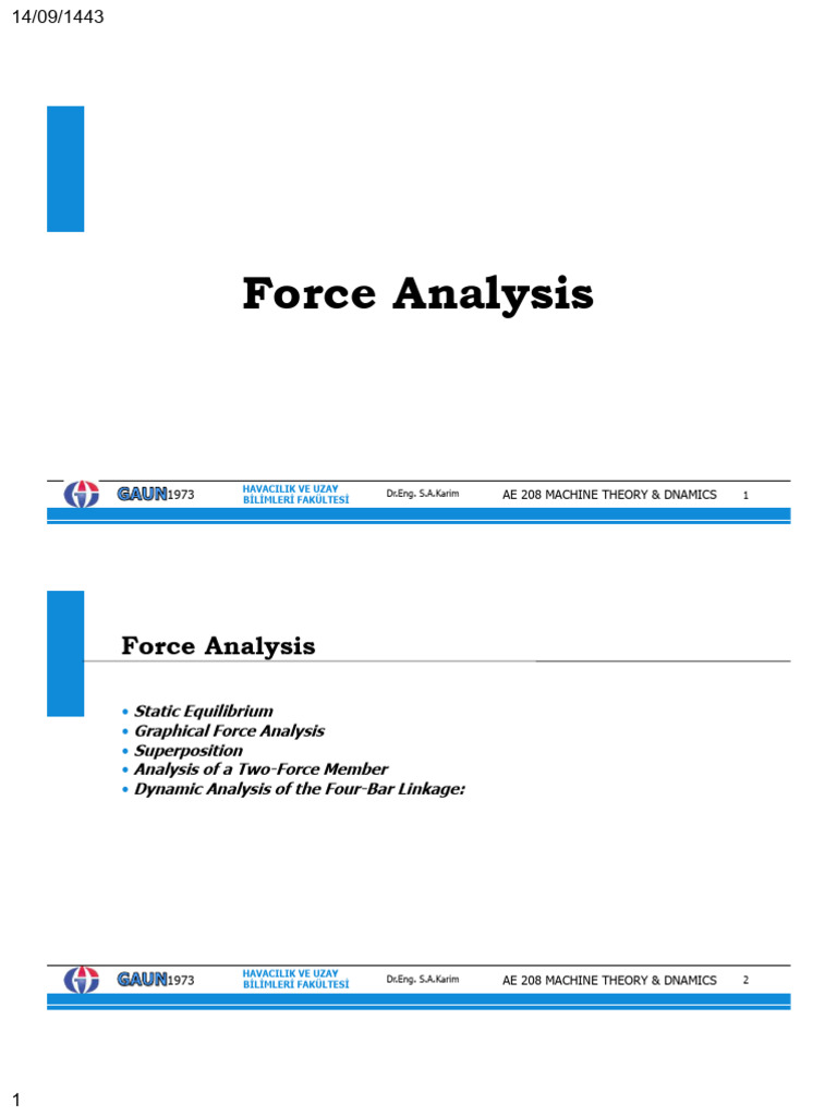 Lecture 6 (Force Analysis) | PDF | Force | Mechanics