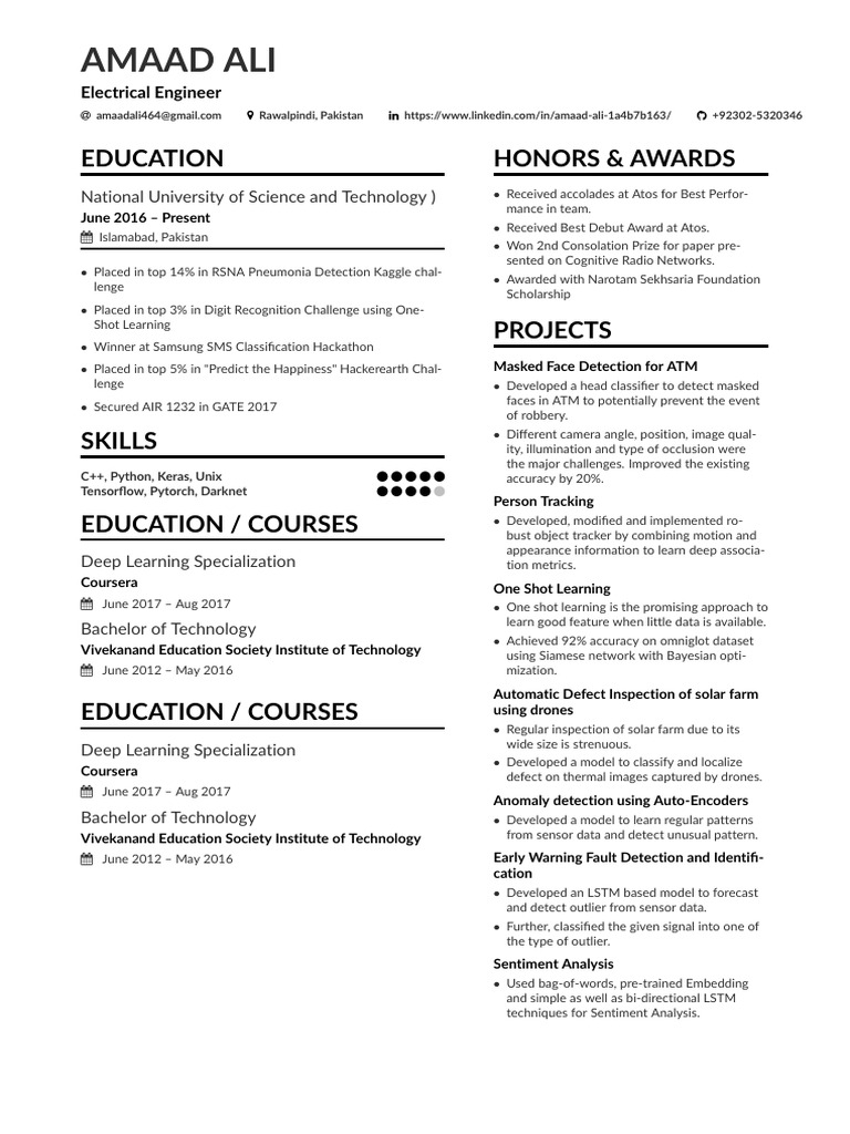 Ronak Dedhiya S CV | PDF | Deep Learning | Computing