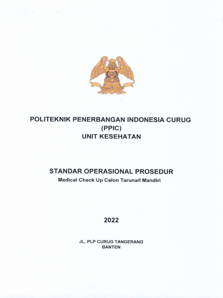 05 SOP Medical Check Up Taruna Taruni Mandiri | PDF