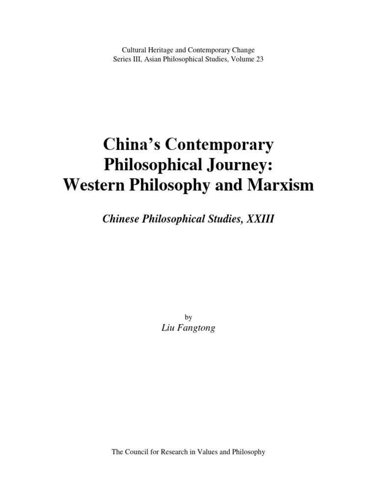 Liu-China's Contemporary Philosophical Journey | PDF | Western ...