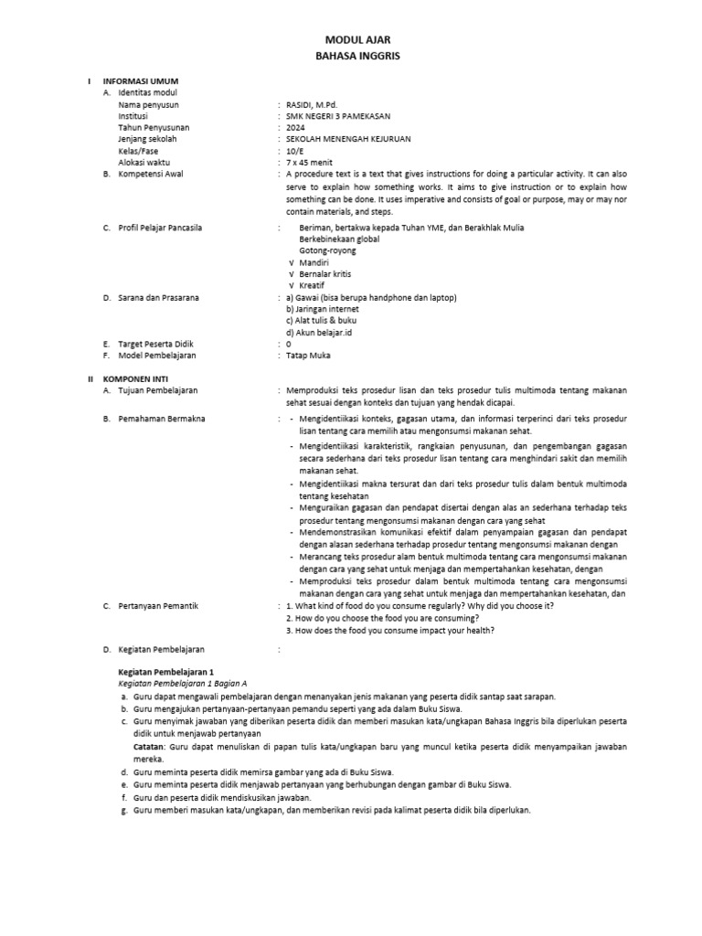 Modul Ajar 4 Ok | PDF
