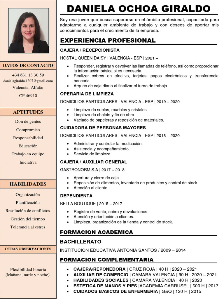 CV - Daniela | PDF | Negocios