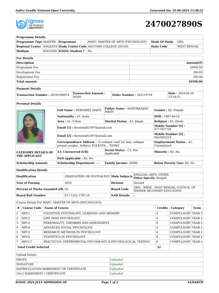 Application-Form - Final | PDF | Psychology