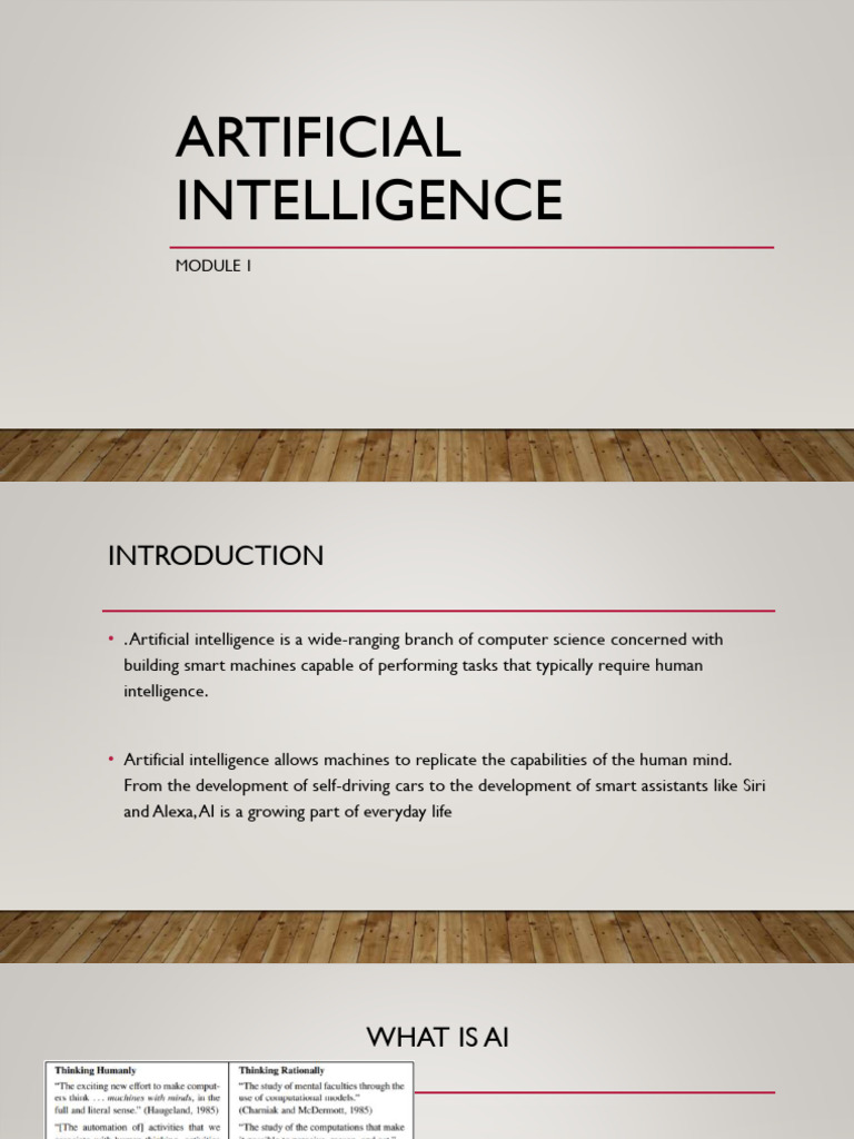 Artificial Intelligence - Module1 Notes Detailed | PDF | Intelligence ...