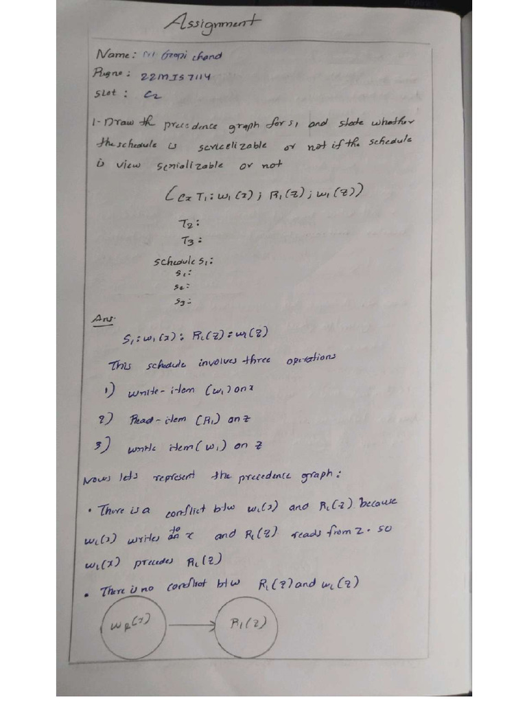 22MIS7114 DBMS Assignment CLS | PDF