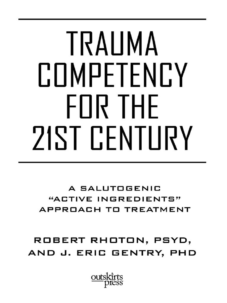 Trauma Competency For The 21st Century Pdf Psychological Trauma