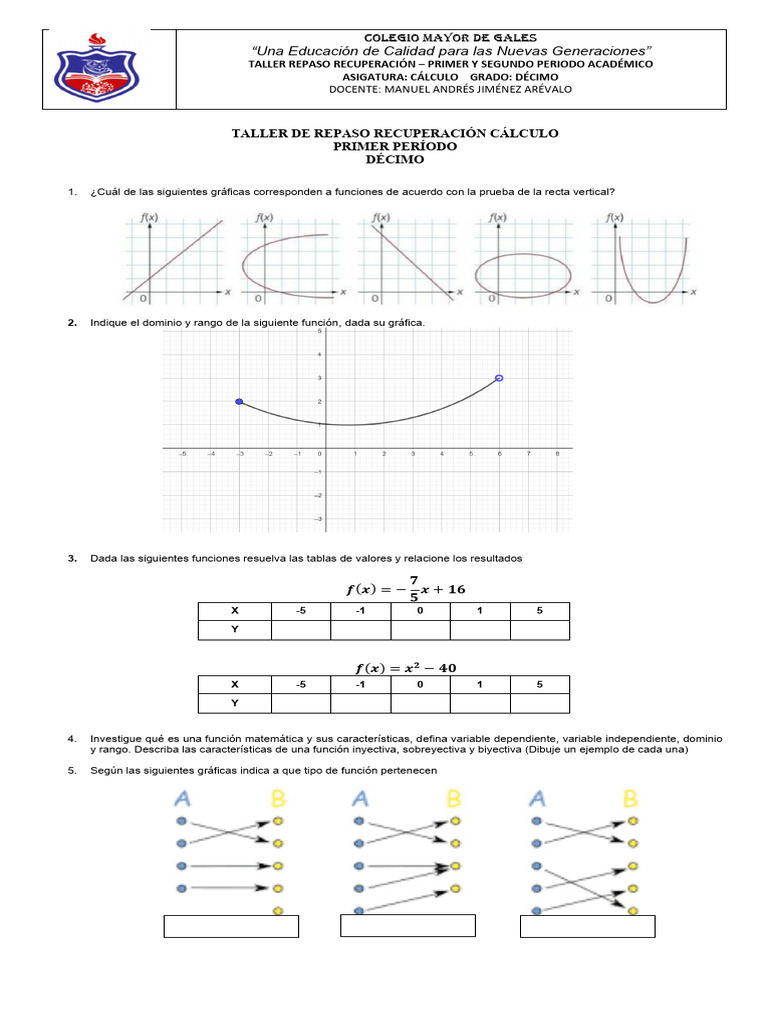 "Una Educación de Calidad para Las Nuevas Generaciones": Taller de Repaso Recuperación Cálculo ...