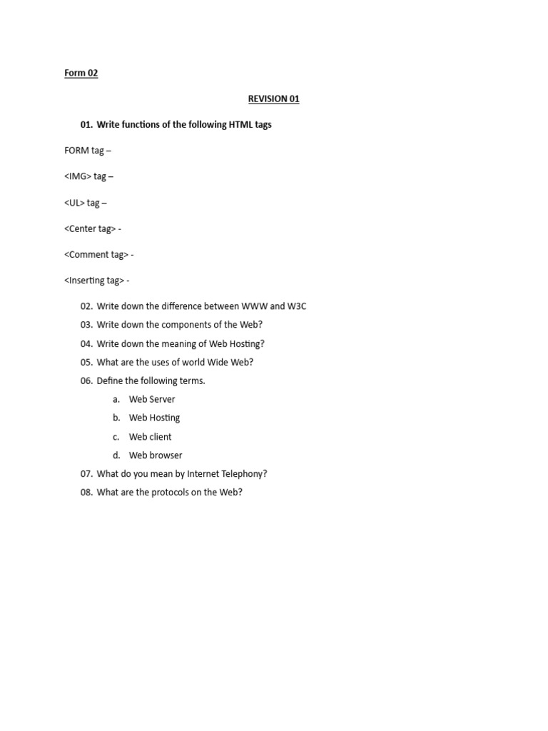 Form 02 - 3rd Term REVISION | PDF