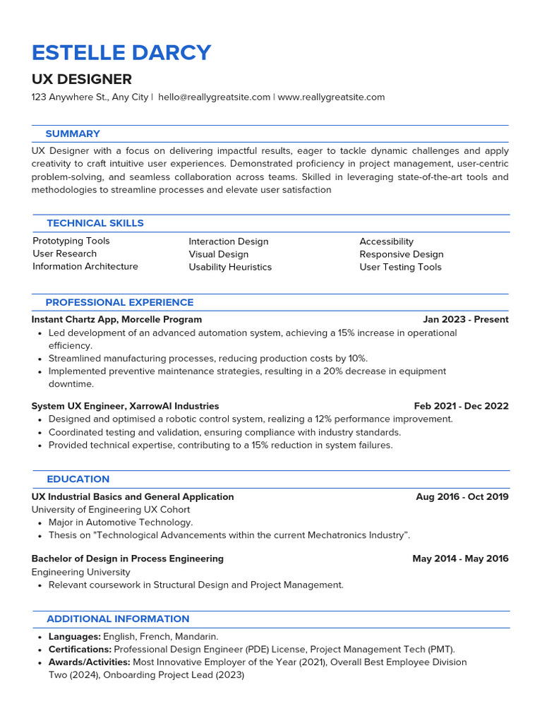 UX Engineer Resume with Geometric Design | PDF | Technology & Engineering