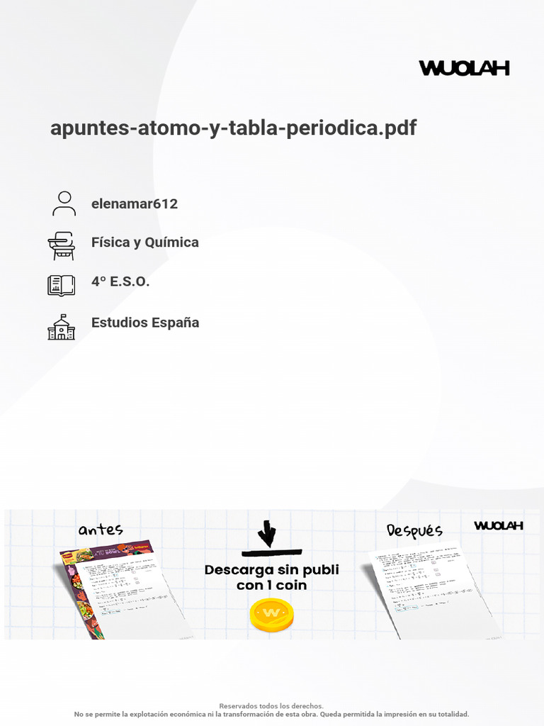 Apuntes Atomo y Tabla Periodica | PDF | Ciencias fisicas | Química